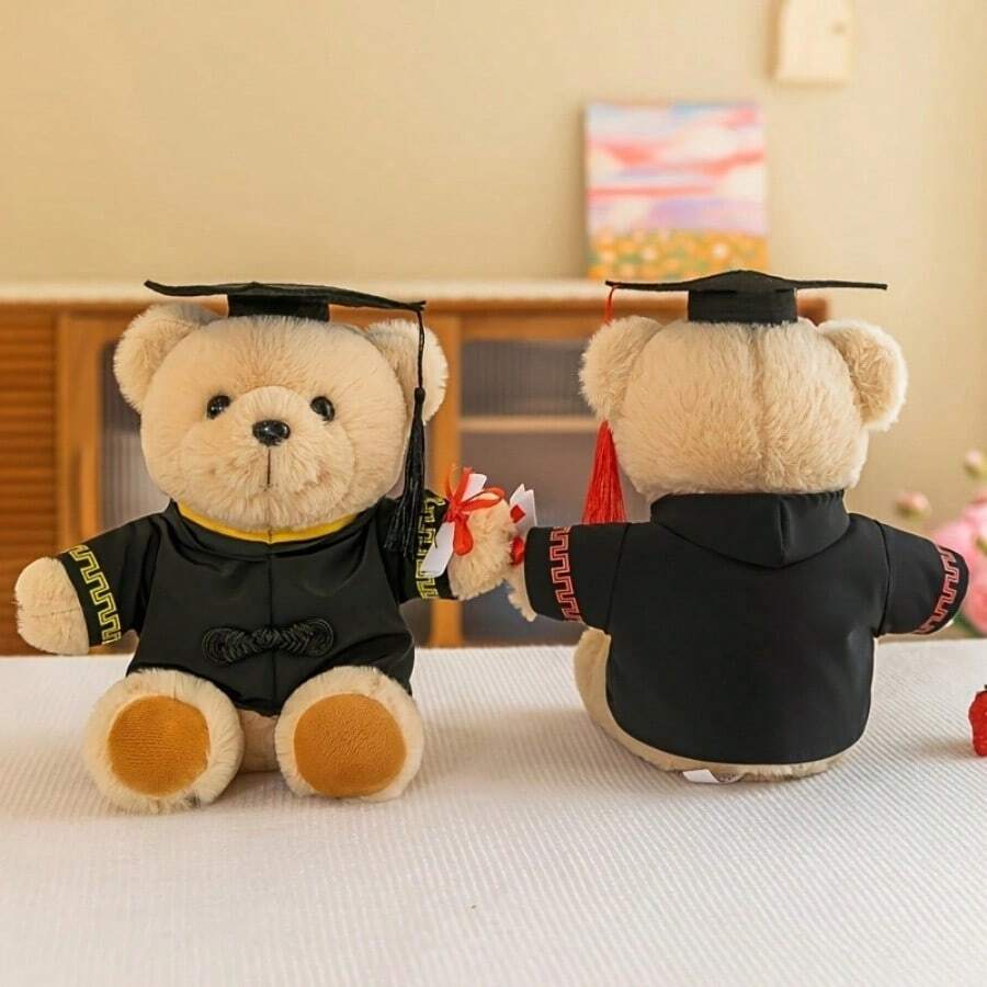 Creative Graduation Bear Doll, A Little Brown Bear Wearing A Doctoral ...