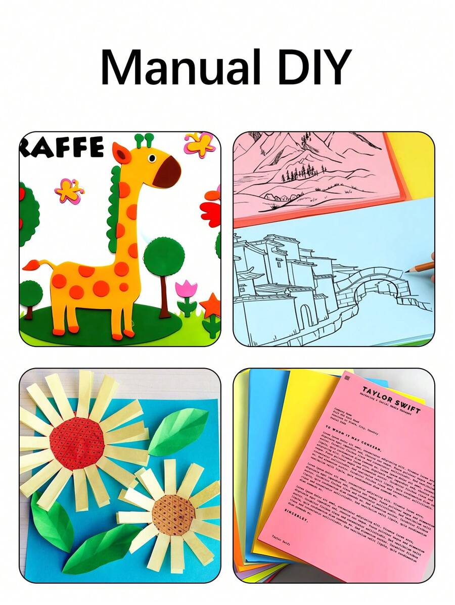 100 Sheets/Pack A4 Size Colored Paper, 20 Colors For Copiers, Printers ...