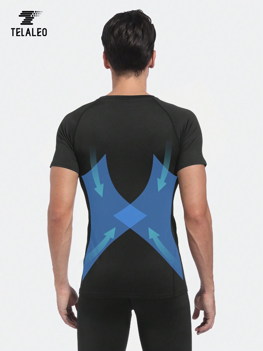 TELALEO Herren 6er Pack Kompressions Atmungsaktive Langarm Sport T ...