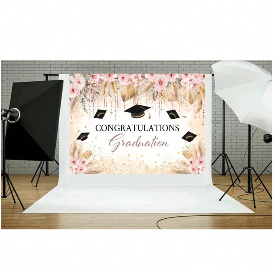 Graduation Theme Photography Backdrop Bohemian Flowers 2024 Graduates ...