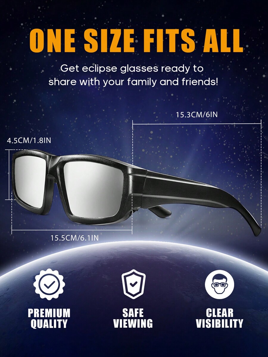 (3 Pack) Solar Eclipse Glasses 2024 CE And ISO Certified Approved Total ...