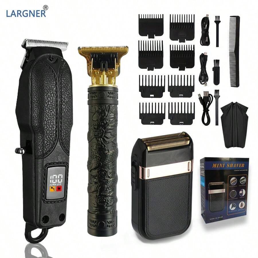 LARGNER Professional Hair Clippers For Men- Hair Cutting Kit & Zero Gap ...
