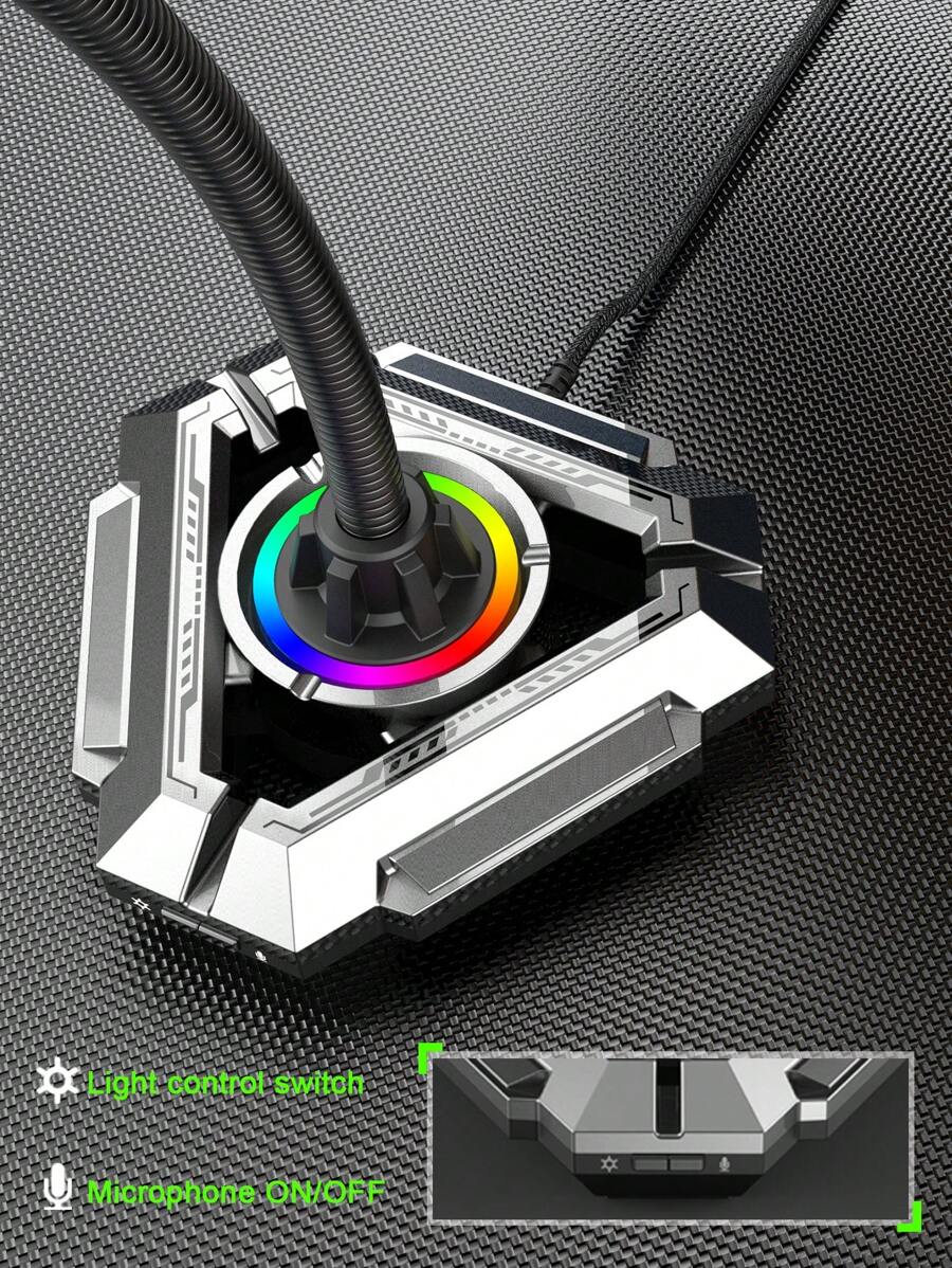 Desktop Gaming Conference Microphone, 360 Degree Omnidirectional Pickup ...