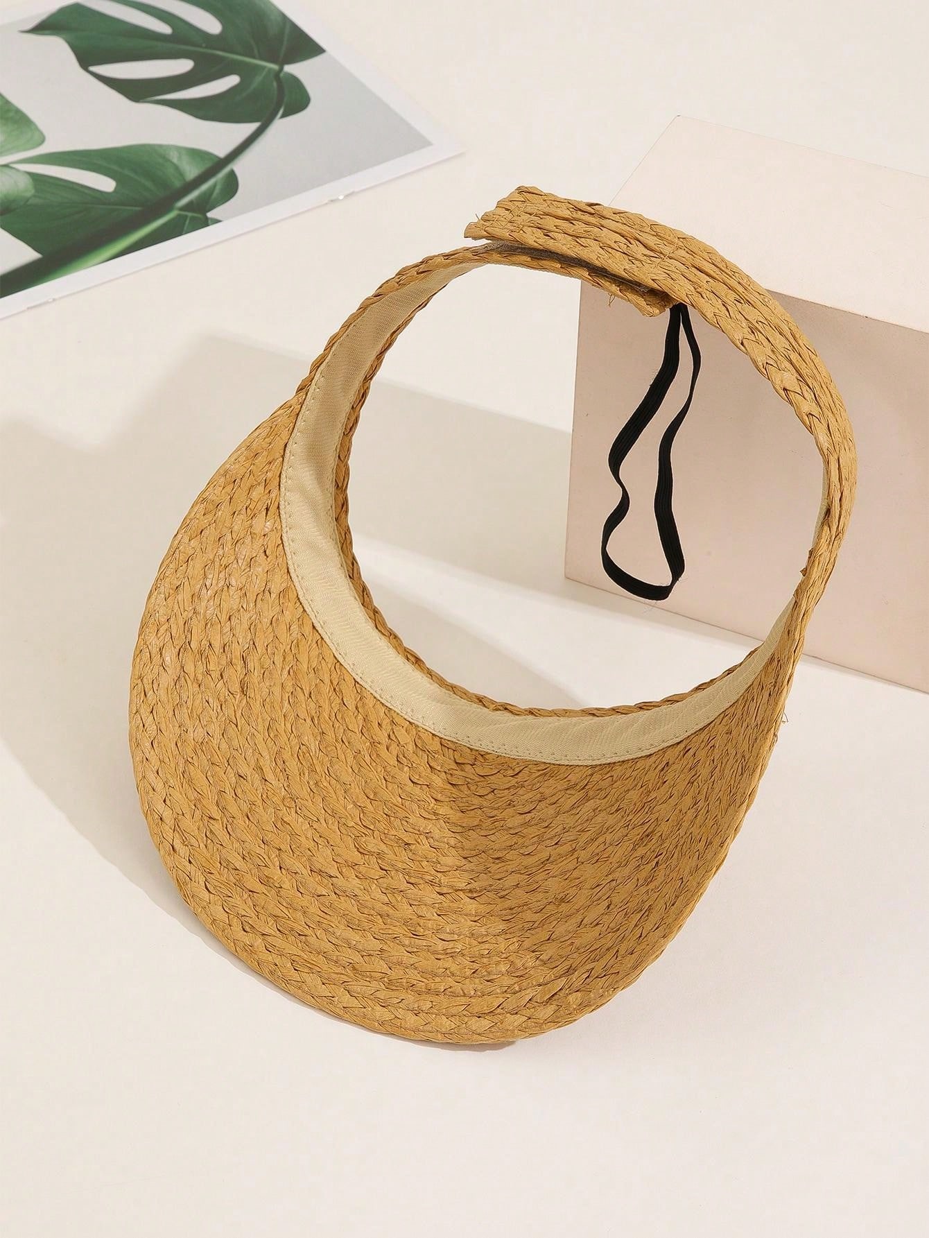 Vrouwen Zonbescherming Hoed Voor Zomer , Strand , Met Geweven Gras Rand ...