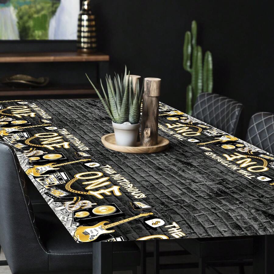 1pc Notorious One Tablecloth, Hip Hop Birthday Decorations Plastic ...