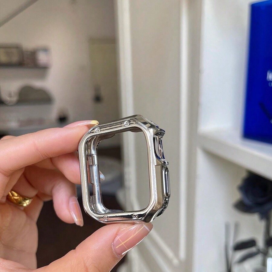 1 Peça Protetor De Borda Vazado Em Tpu Prata Para Relógio, Case De Para ...