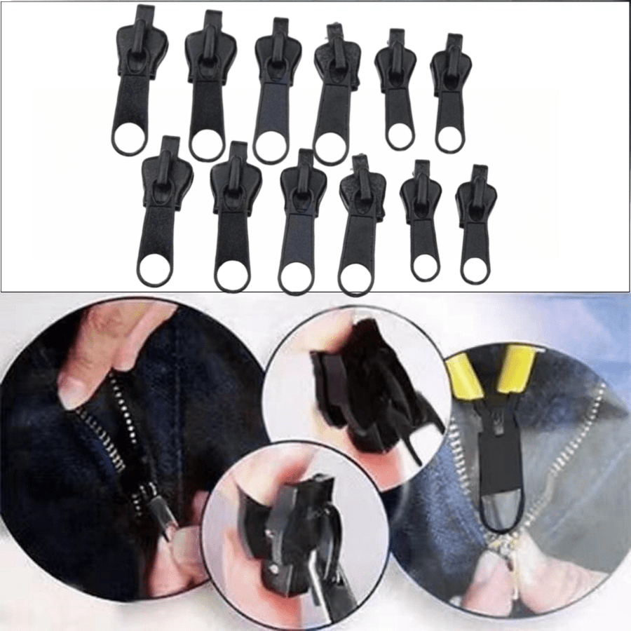 Pull Type Replacement Zipper -12 Black Pieces, Instant Zipper ...