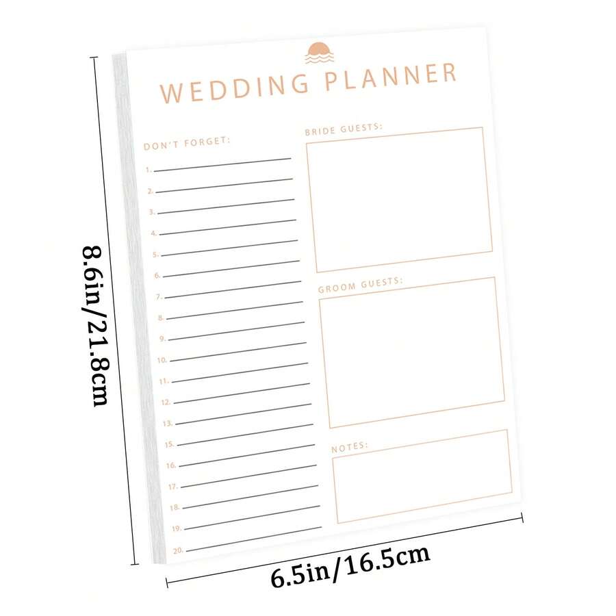 1pc Wedding Planner Notepad- Planning Book And Organizer Include Don't ...