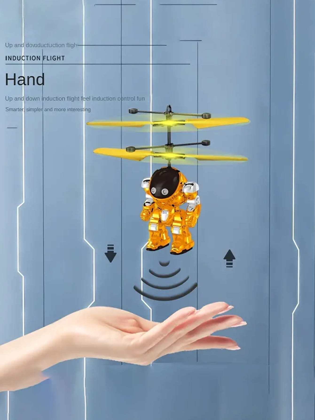 Smart Induction Flying Aircraft, Led Lighted Robot Warrior Induction ...