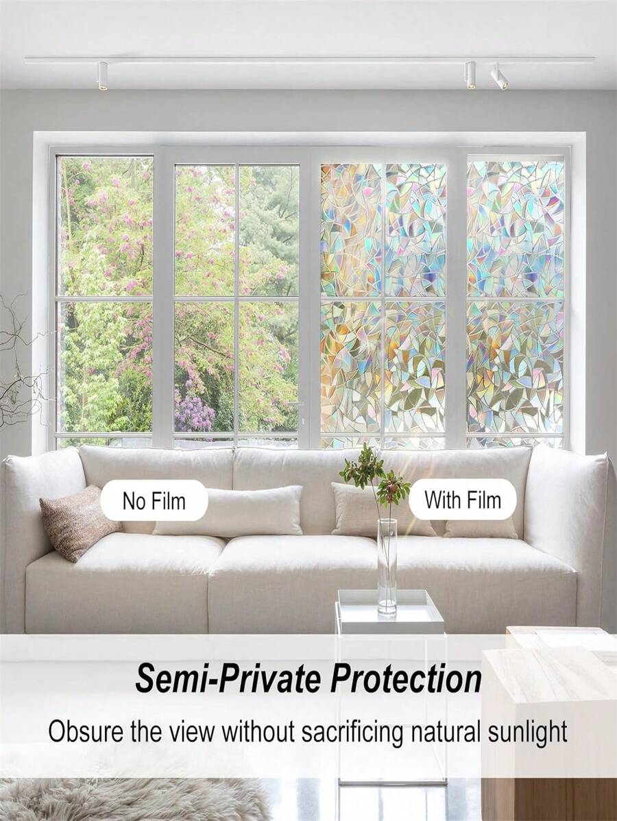 Rainbow Window Privacy Film Decorative, Stained Glass Window Tint For ...