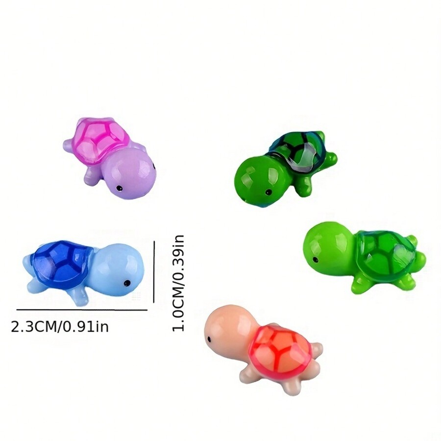 5pcs Multicolor Artificial Turtle Figurines Accessoies, Miniature ...