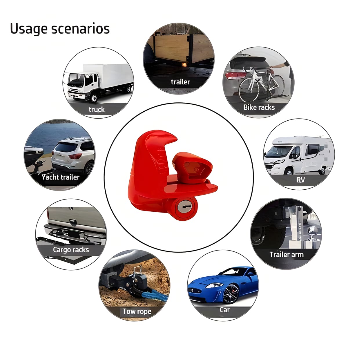 Universal Type Car Yacht Marine Trailer Hitch Lock, Anti-Theft Lock ...