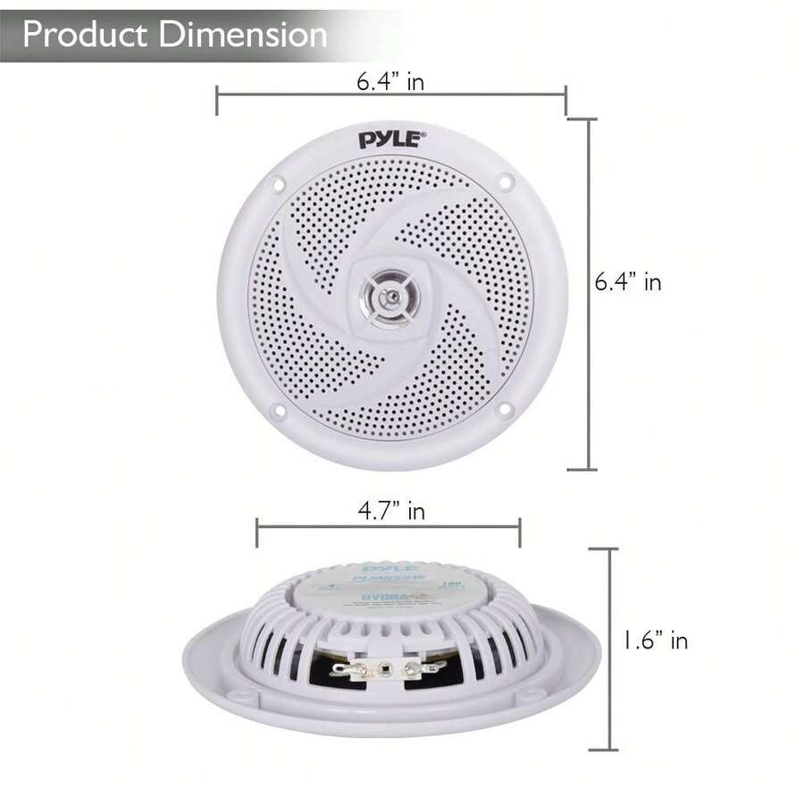 Pyle Waterproof Rated Marine Speakers, Low-Profile Slim Style Speaker ...