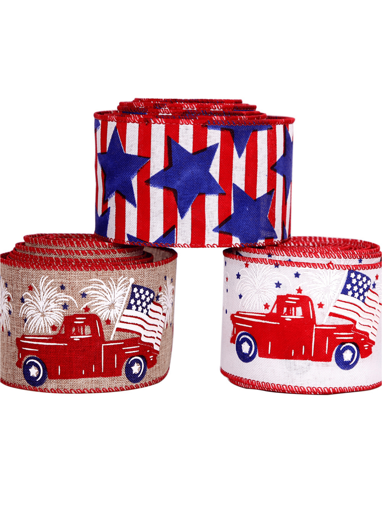 4th Of July Ribbon Patriotic Ribbon, 78.7 Inches, Red, Blue And White ...