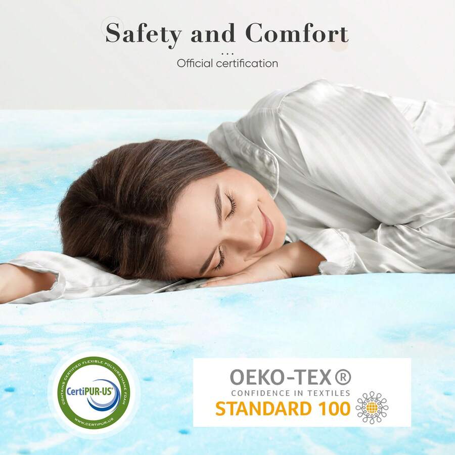 HomeSquad 2 And 3 Inch Mattress Topper King Size Cooling Gel Infused Memory Foam Bed Pad Thick ...