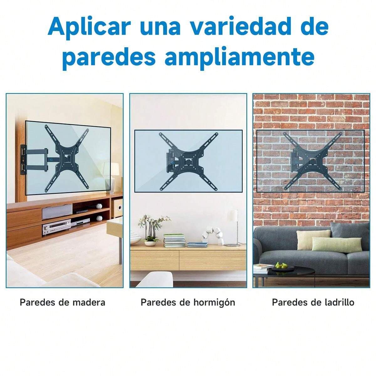 Detachable TV Stand, Tilt And Swivel Hinged TV Wall Mount, Up To VESA ...