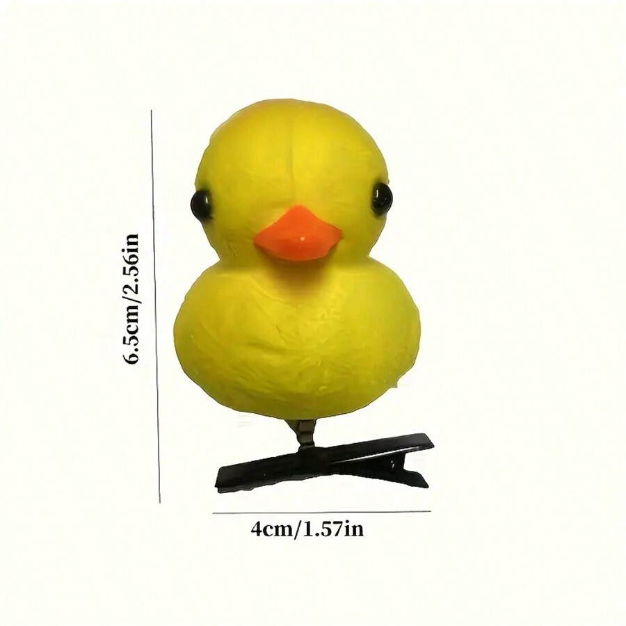Cute Plush Yellow Duck Hair Clip, Fashionable Animal Beak Clip ...