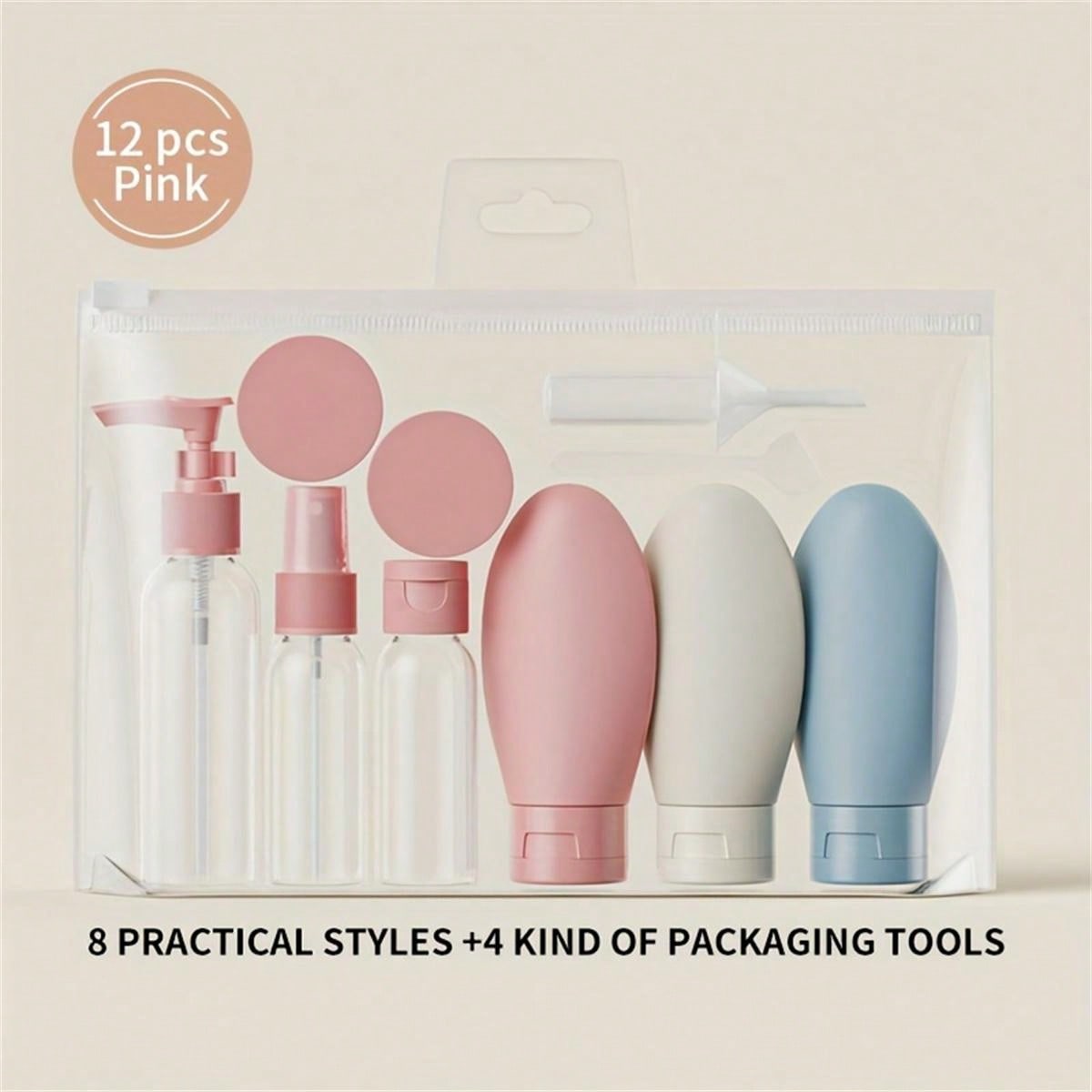 12pcs Travel Bottles Set With Storage Bag, Refillable Travel Size Empty ...