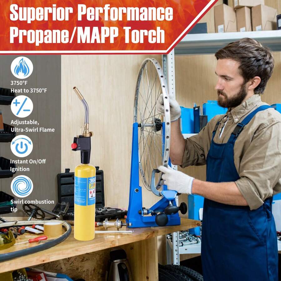 Propane Torch Head High Intensity MAPP Gas Torch Kit MAP Pro Trigger ...