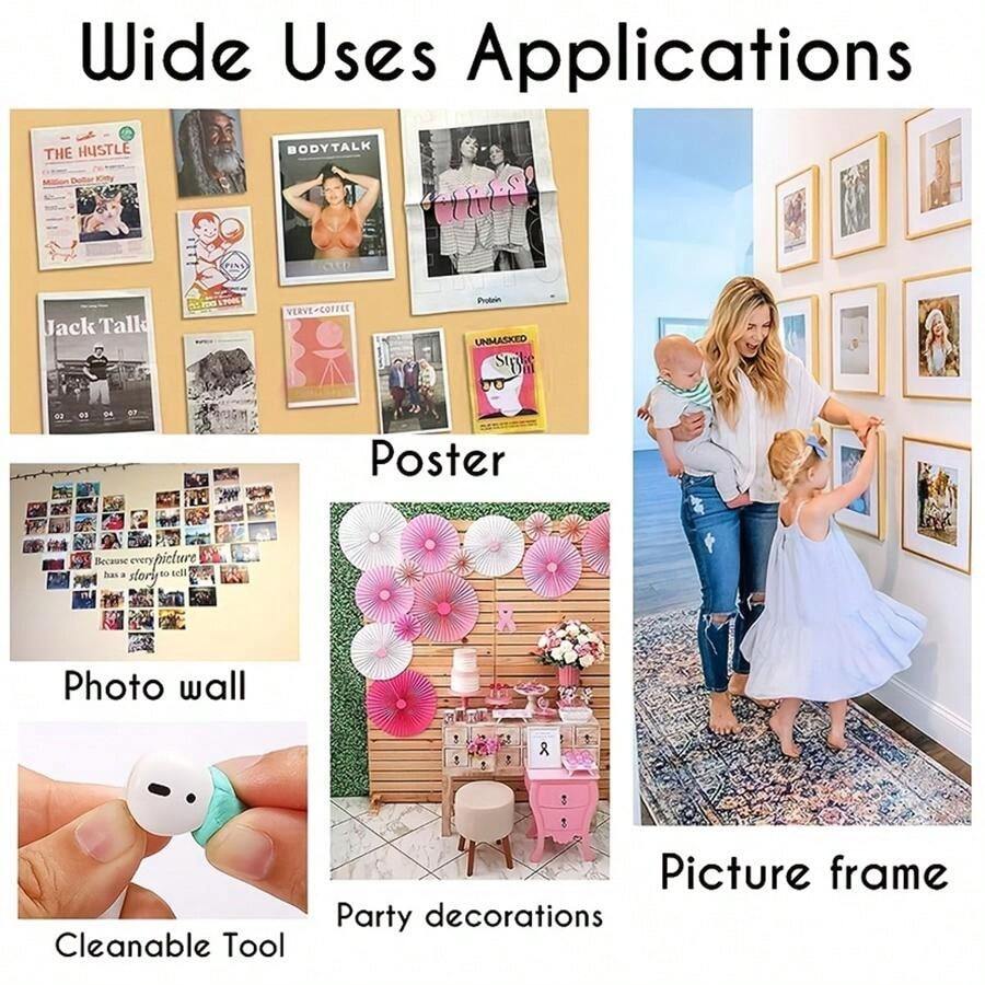 96pcs -30pcs Adhesive Sticky Tack Putty, Removable Putty Mounting Putty ...