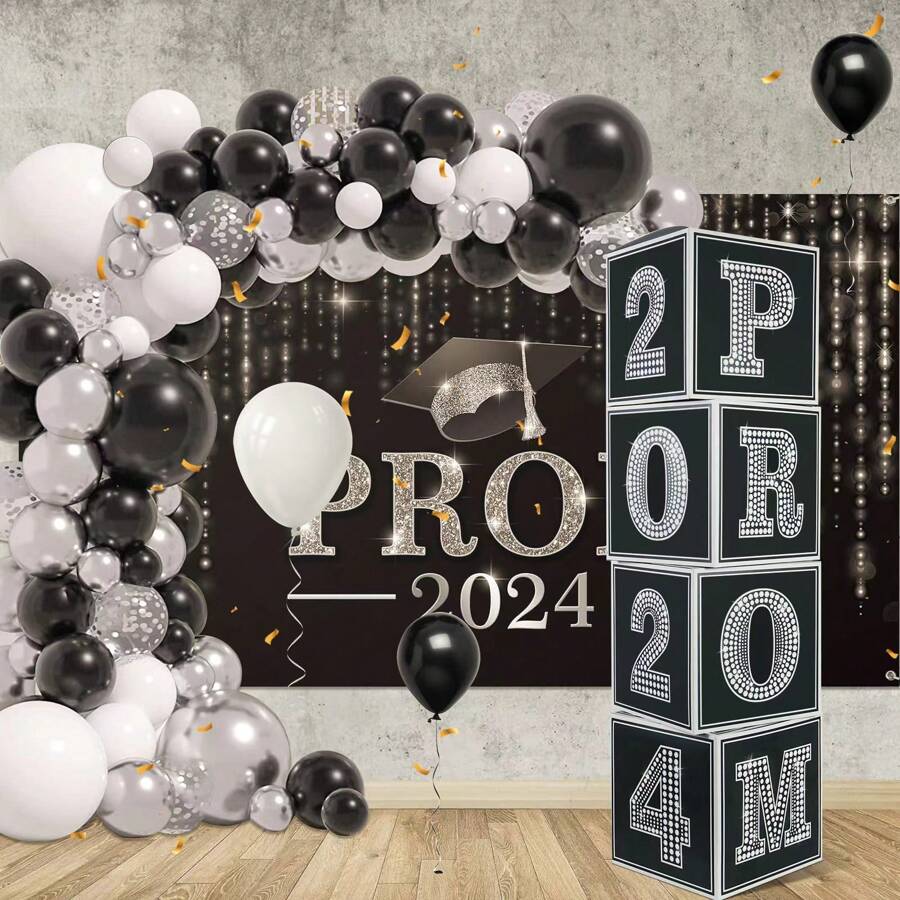 2024 PROM Graduation Decorations Boxes, 4 Pieces Prom Column Standup ...