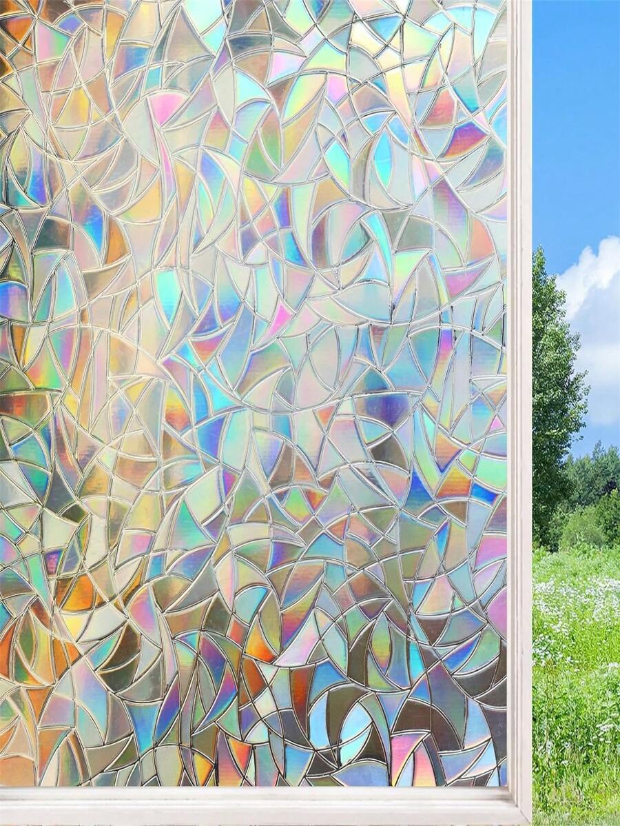 Rainbow Window Privacy Film Decorative, Stained Glass Window Tint For ...