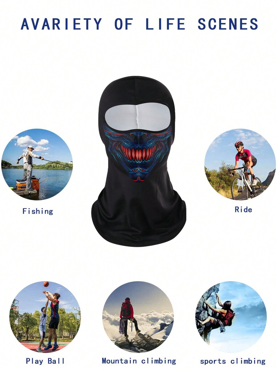 Summer Harley Motorcycle Riding Face Mask, Sunscreen Ice Silk Headgear ...