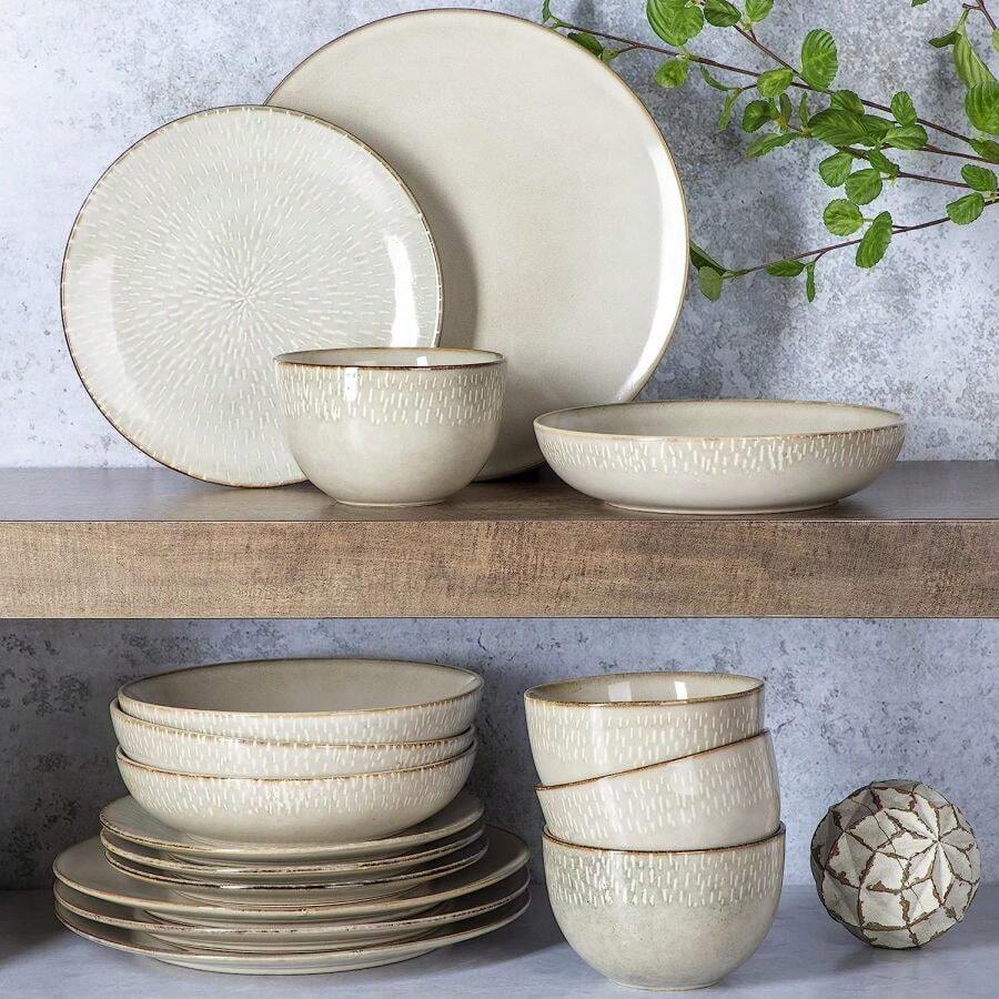 16 Piece Double Bowl Dinnerware Set | SHEIN USA