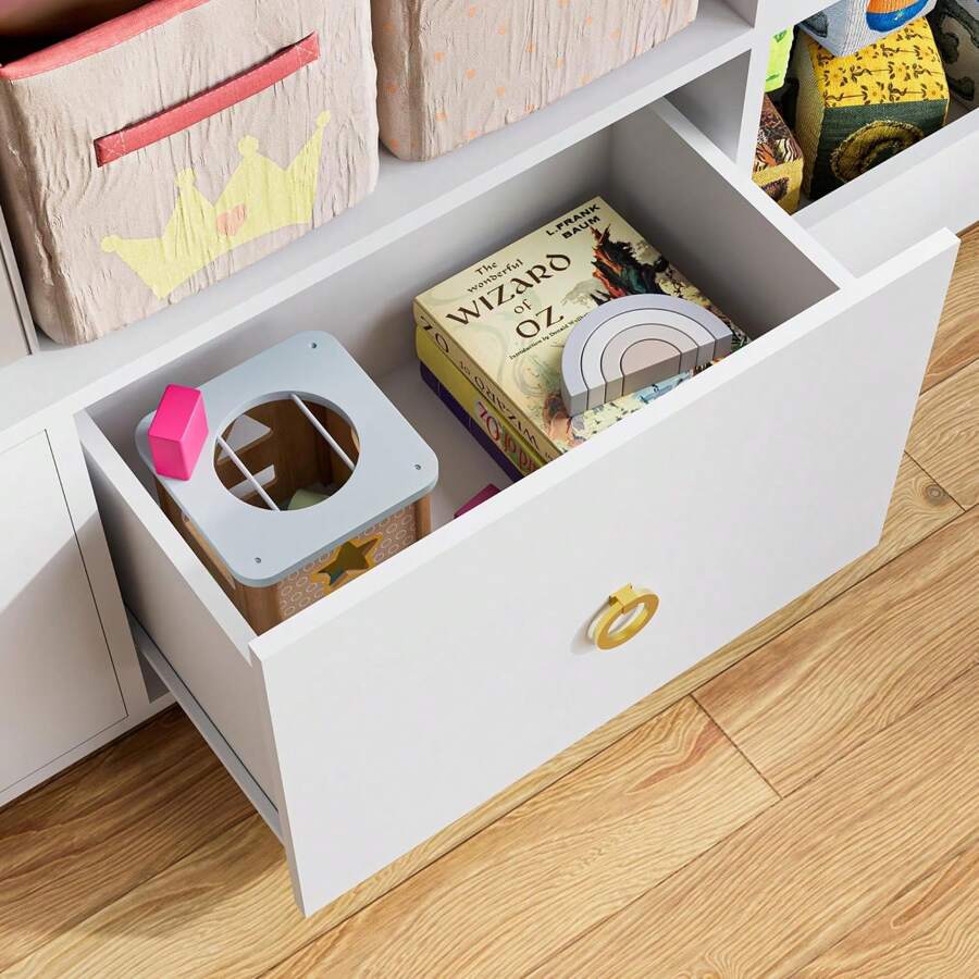 GladGrid 4 Tier Combination Bookshelf, U-Shaped Bookcase With 9 Cubes ...