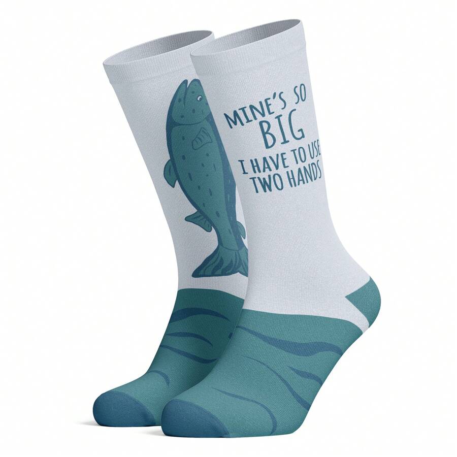 Men's Mine's So Big I Have To Use Two Hands Socks Funny Fishing Sexual ...
