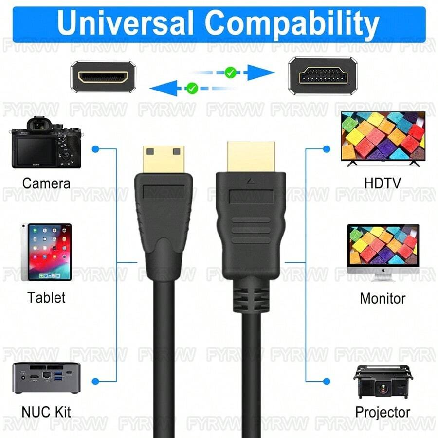 Mini HDMI-compatibel naar HDMI-compatibele kabel Bidirectionele transmissie 4K @ 60Hz voor Hero ...