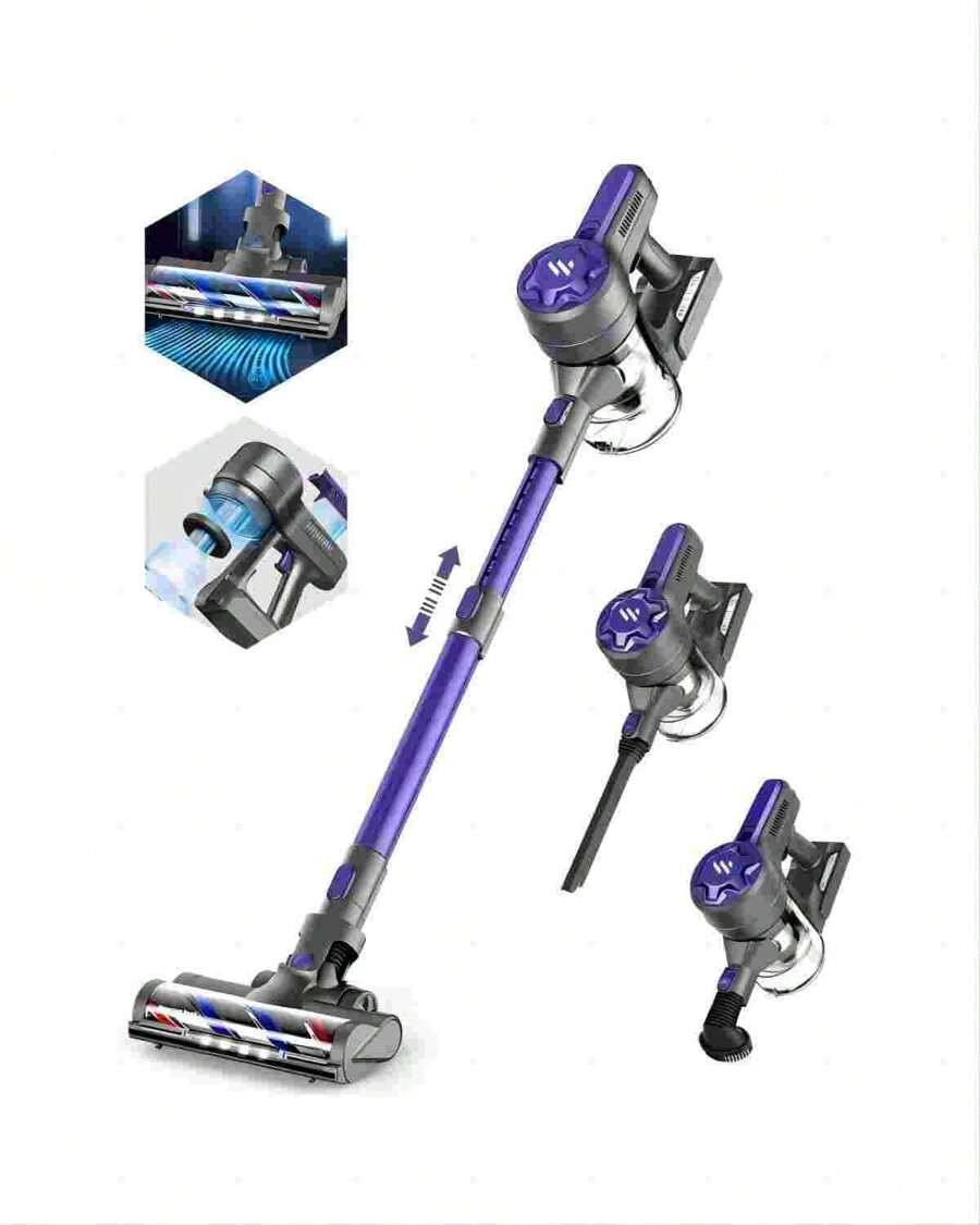 Teendow Cordless Stick Vacuum Lightweight Cleaner 2-Speed Power Suction ...