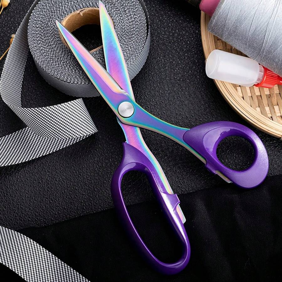 1pc Titanium Coated Heavy Duty Sewing Scissors - Multi-Purpose Shears ...