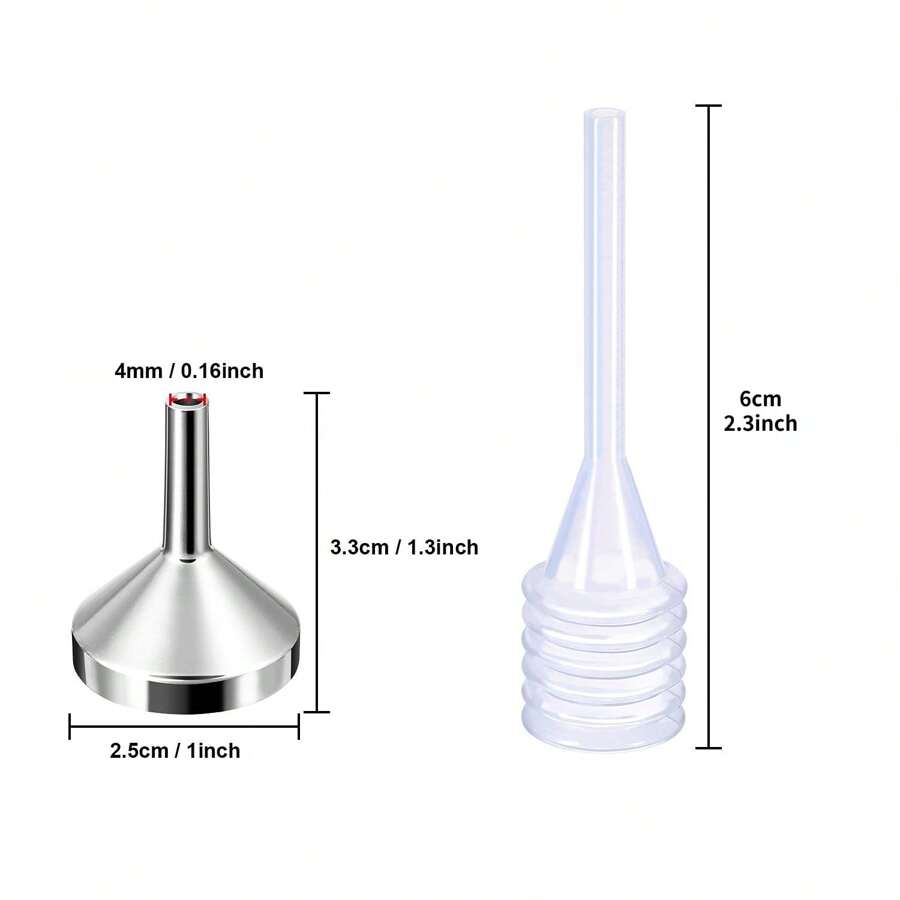 5 Packs Small Metal Funnels With 2 Packs Mini Pipette For Filling Small ...