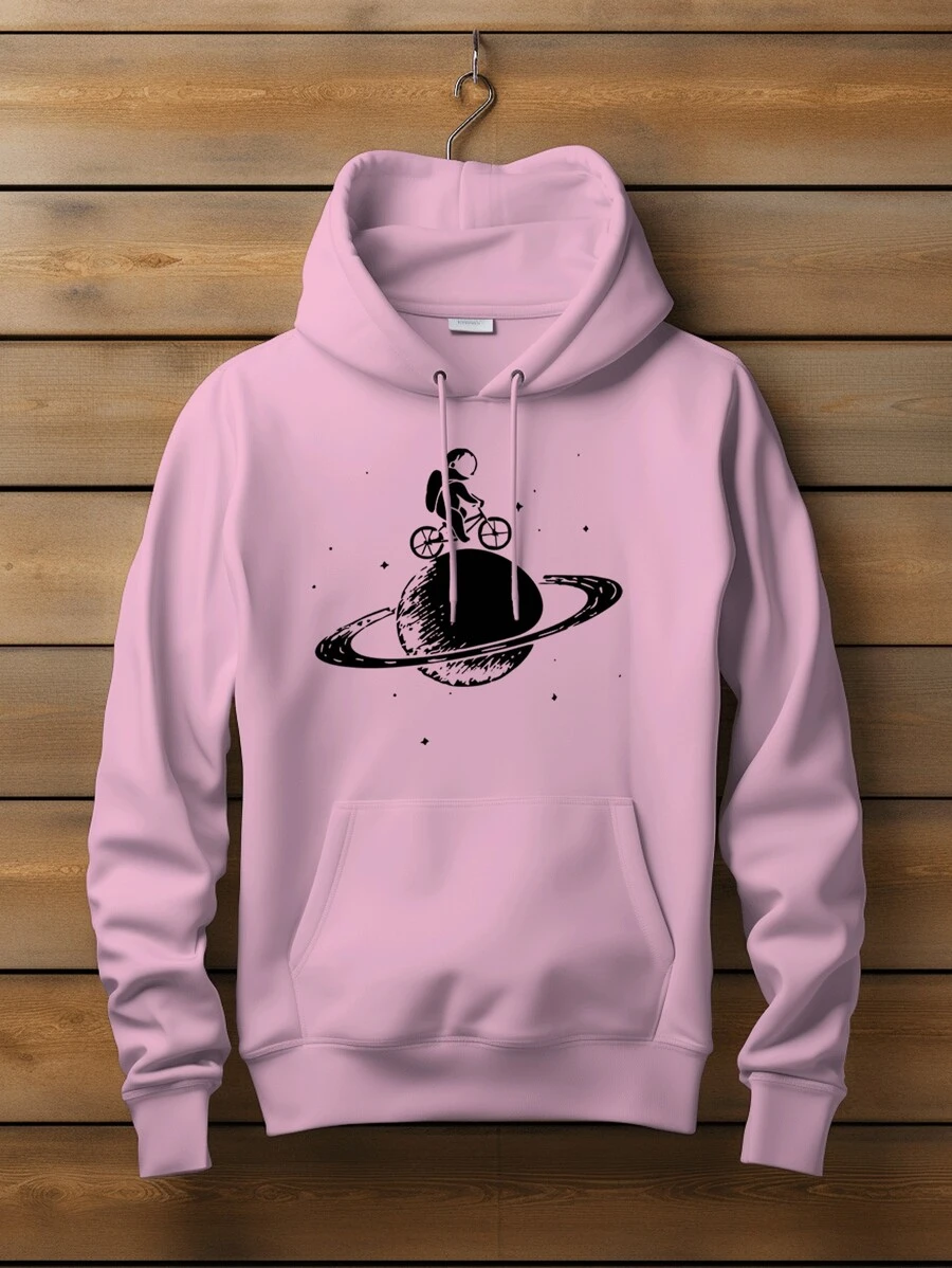 Blusa Moletom Astronauta Bicicleta em Saturno GANGURU 2090 | SHEIN Brasil