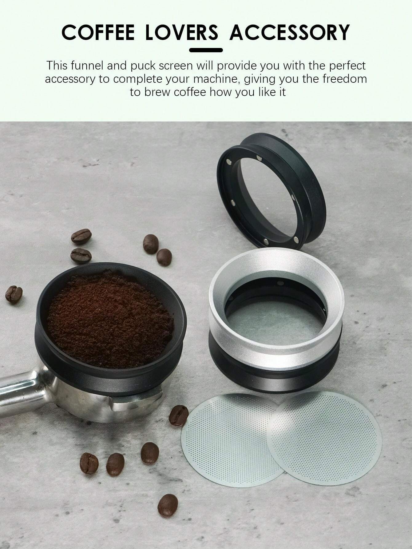 3PCS Wareset Aluminum Magnetic Dosing Funnel And Espresso Puck Screen ...