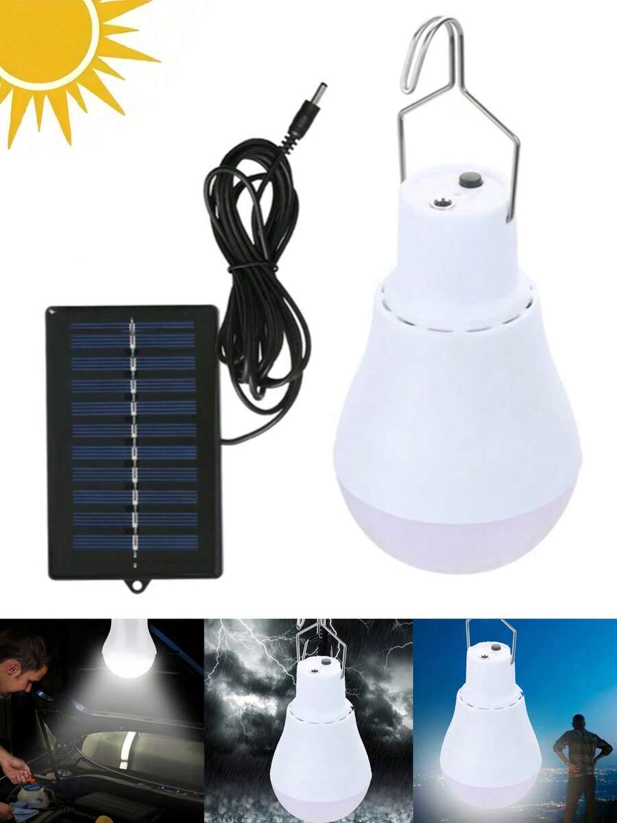 Solar-Powered Led Outdoor Emergency Bulb With Solar Panel And ...