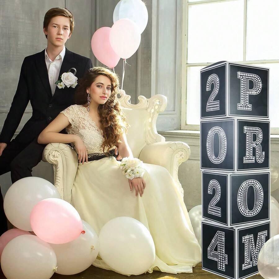 2024 PROM Graduation Decorations Boxes, 4 Pieces Prom Column Standup ...