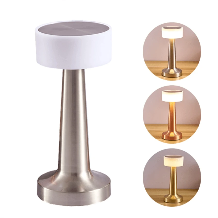 Retro Bar Table Lamps LED Bedside Table Lamp Touch Sensor Rechargeable ...