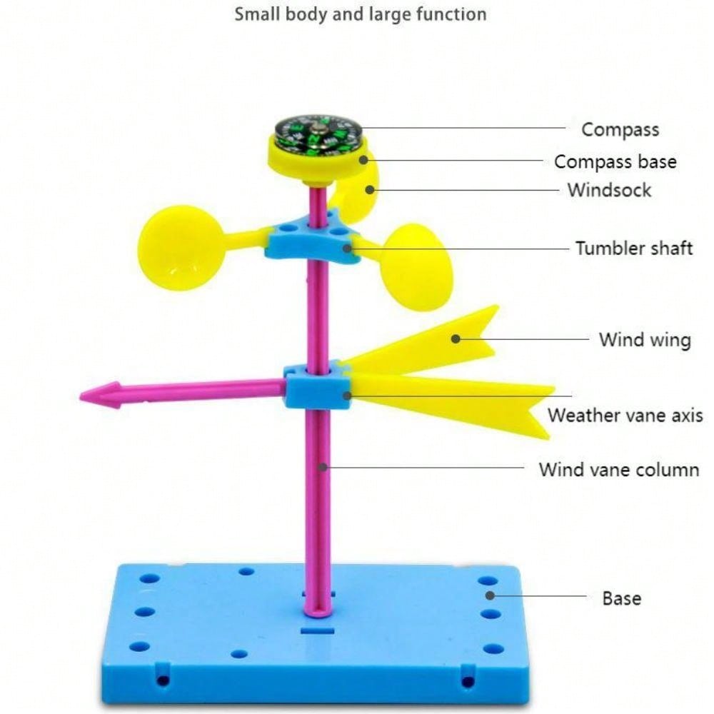 Assembling Miniature Windmill Model Kit With Weathervane, Compass, And ...