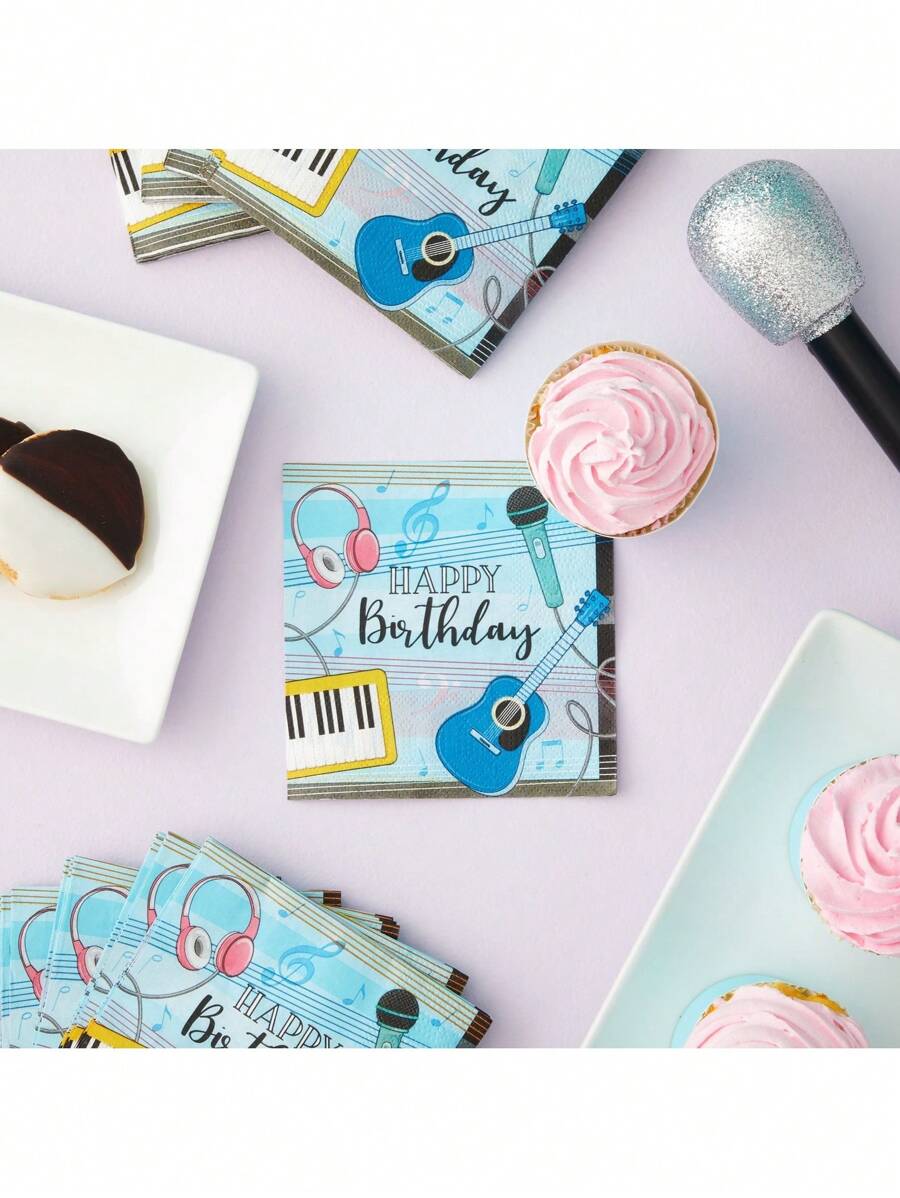 100 Pack Music Notes Paper Napkins For Music Themed Party Decorations ...