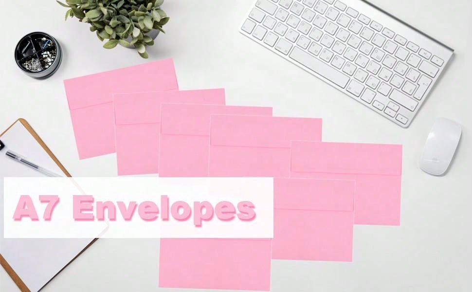 50 Packs Pink 5x7 Envelopes, A7 Envelopes, 5x7 Envelopes For ...