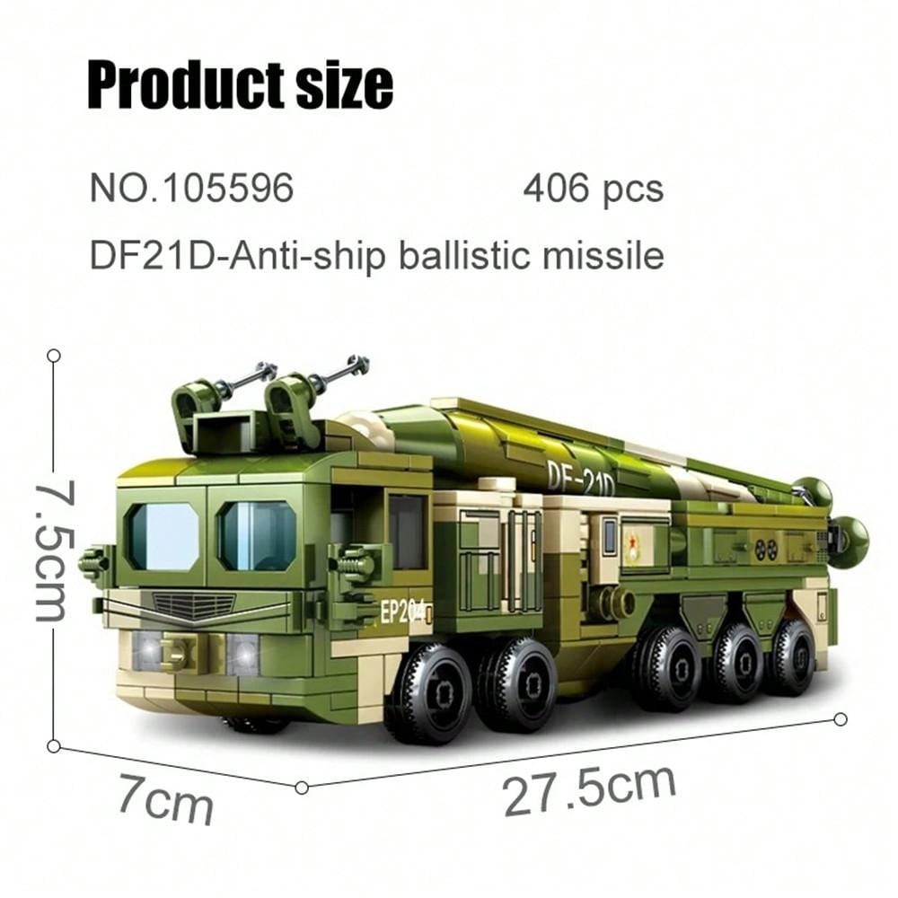 406Pcs Series DF-21D Medium-Range Anti-Ship Ballistic Missile Building ...