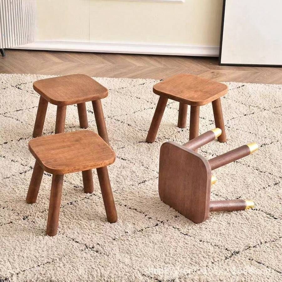 1pc Solid Wood Small Stool, Low Stool, Wooden Tea Table, Small Bench ...