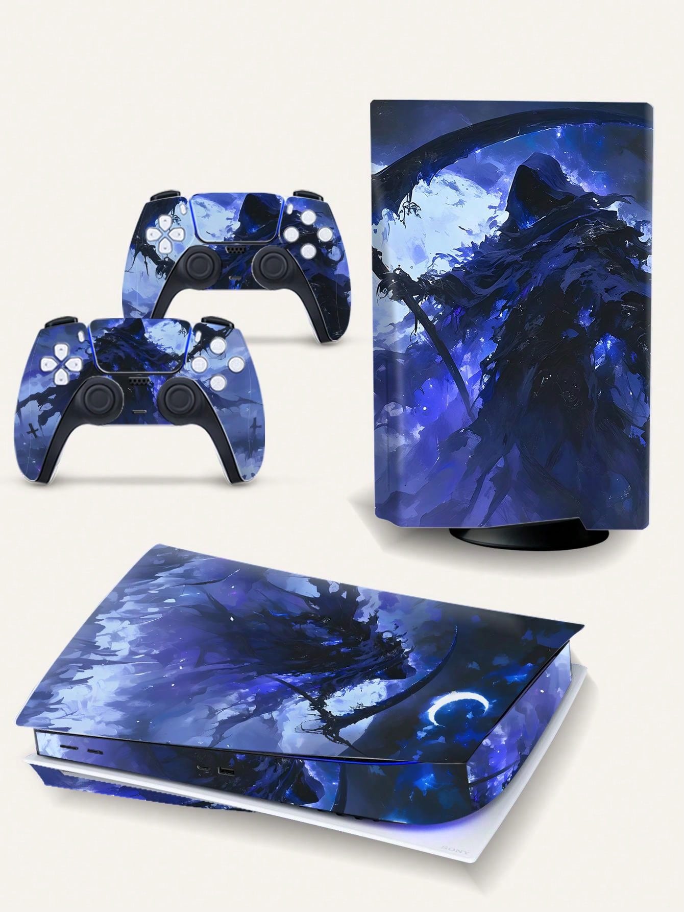 A Set Of Skin Sticker For Game Console Including Blue , Scythe ...