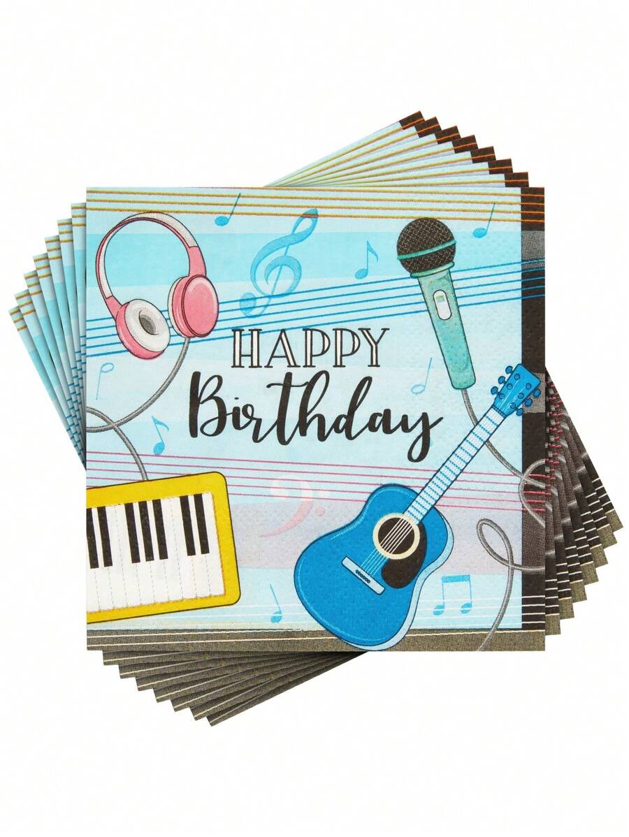 100 Pack Music Notes Paper Napkins For Music Themed Party Decorations ...
