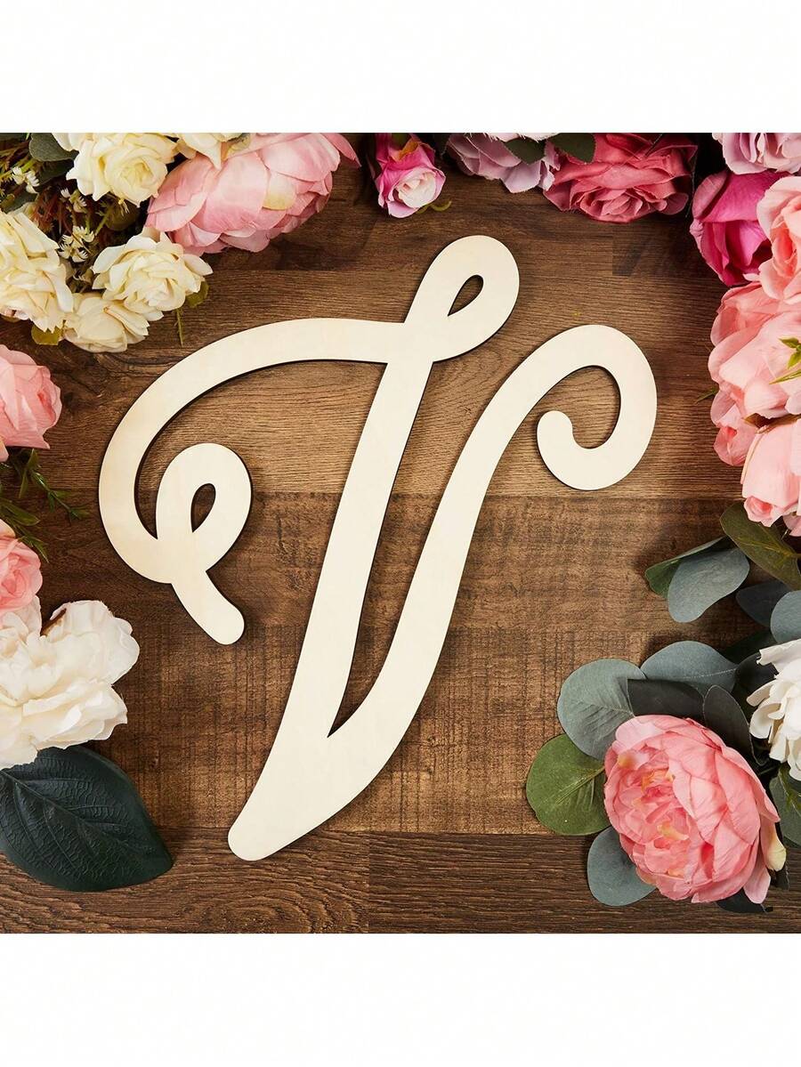 Wooden Monogram Alphabet Letters, Decorative Letter V (13 Inches ...