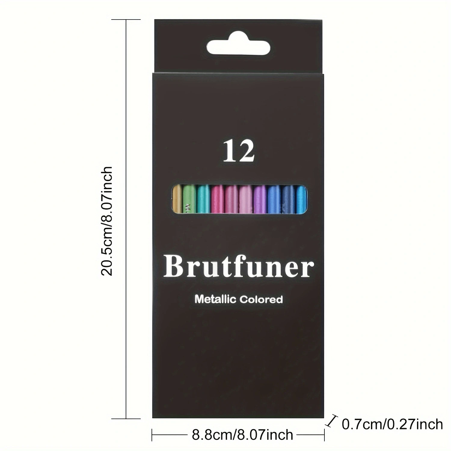 12 Colors Metallic Color Pencils Sketching Pencil Set Black Wood ...