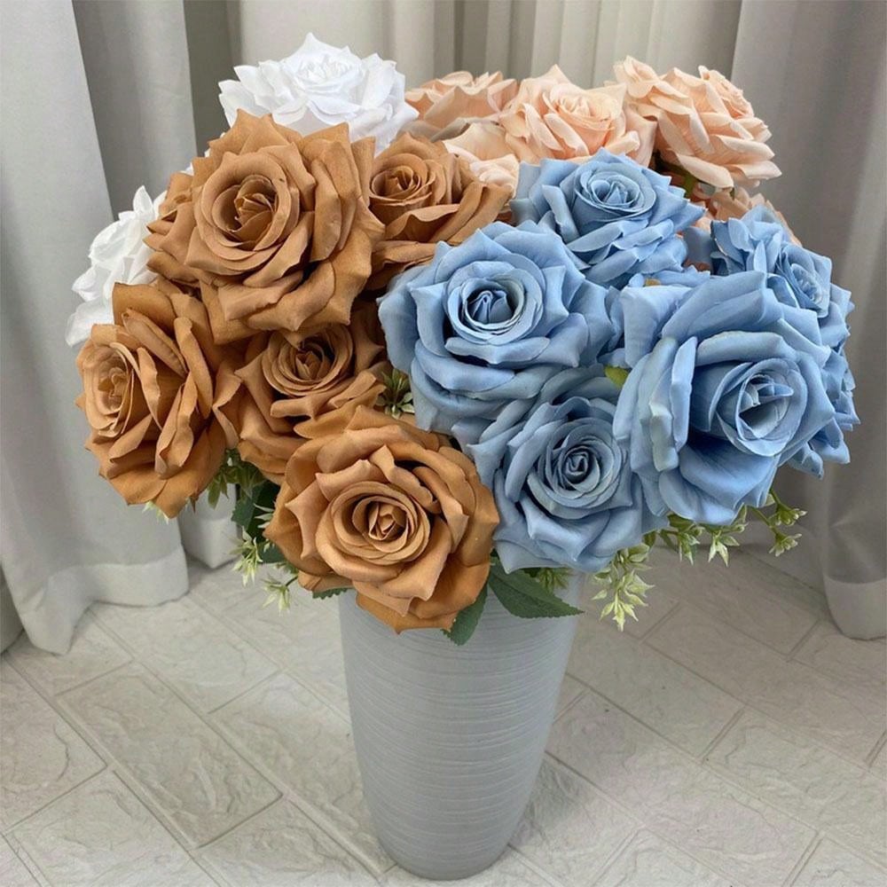 Artificial High-End Velvet Cloth 7 Heads Paris Roses For Wedding/Hotel ...