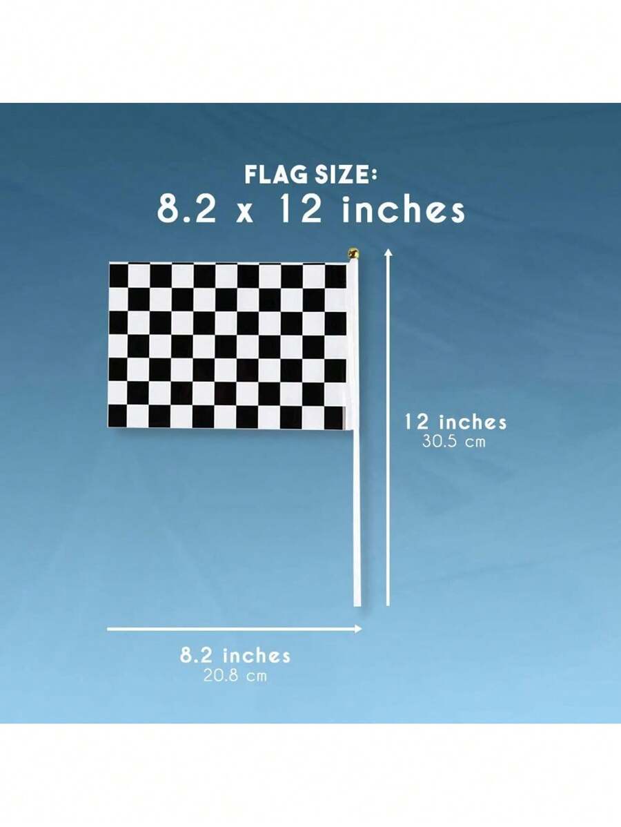 Checkered Flag - 50-Pack Racing Flags On Plastic Sticks, Hand Flags For ...